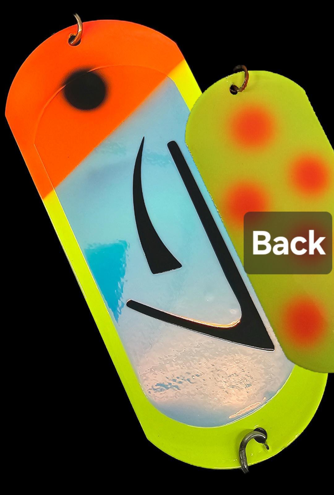 Yellow Orange Flounder Pounder w/ Fire Dots Custom Authentic Stubby ...