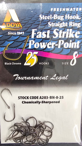 Addya Steel Bug Hook BN #8 (25 Hooks per Pack.)