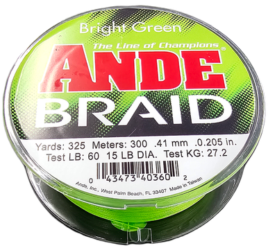 60lb/325yd Bright Green Ande Braid (043473403602)