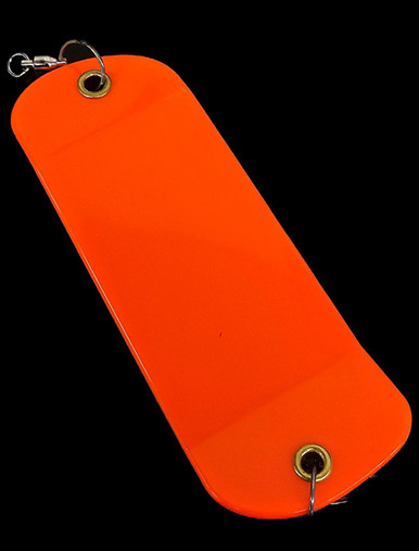 5.5" Blaze Orange Flasher Blank w/ 2 Fins - FlasherTape.Com