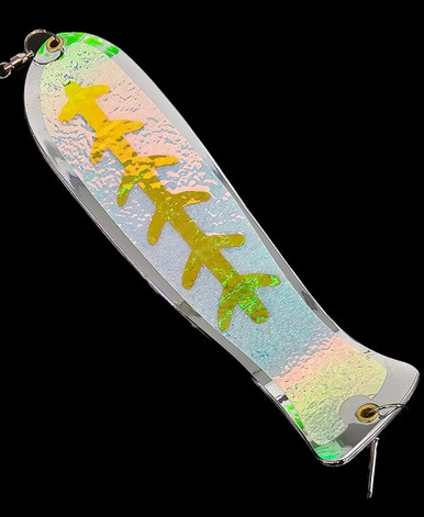 10" Chrome Kryptonite Fish Flasher w/ 2 Fins - FlasherTape.Com