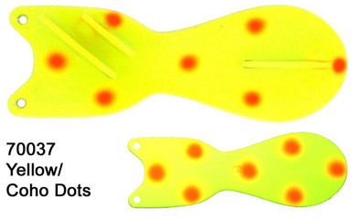 Yellow/Coho Dots 6" Baby Spin Doctor SD70037-6 - FlasherTape.Com