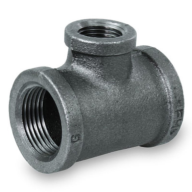 150# Black Malleable Iron Threaded Reducing Tee