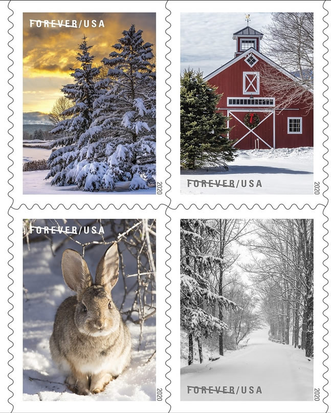 Winter Scenes 2020 - Booklets of 100 Stamps |Discounted Forever Stamps ...