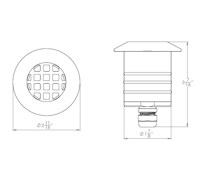 WAC 2″ Inground Recessed Round Louver