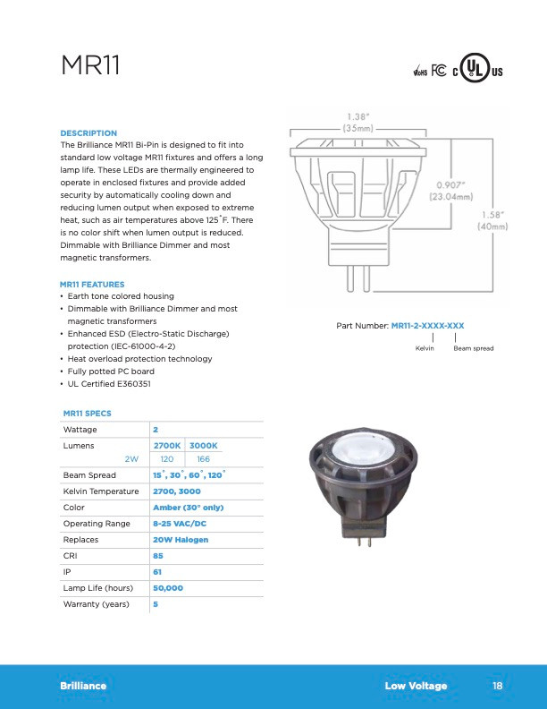 Brilliance LED MR11 - Green Foundry Co.