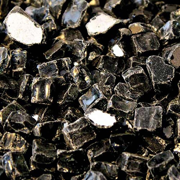 Black Reflective Fire Glass
