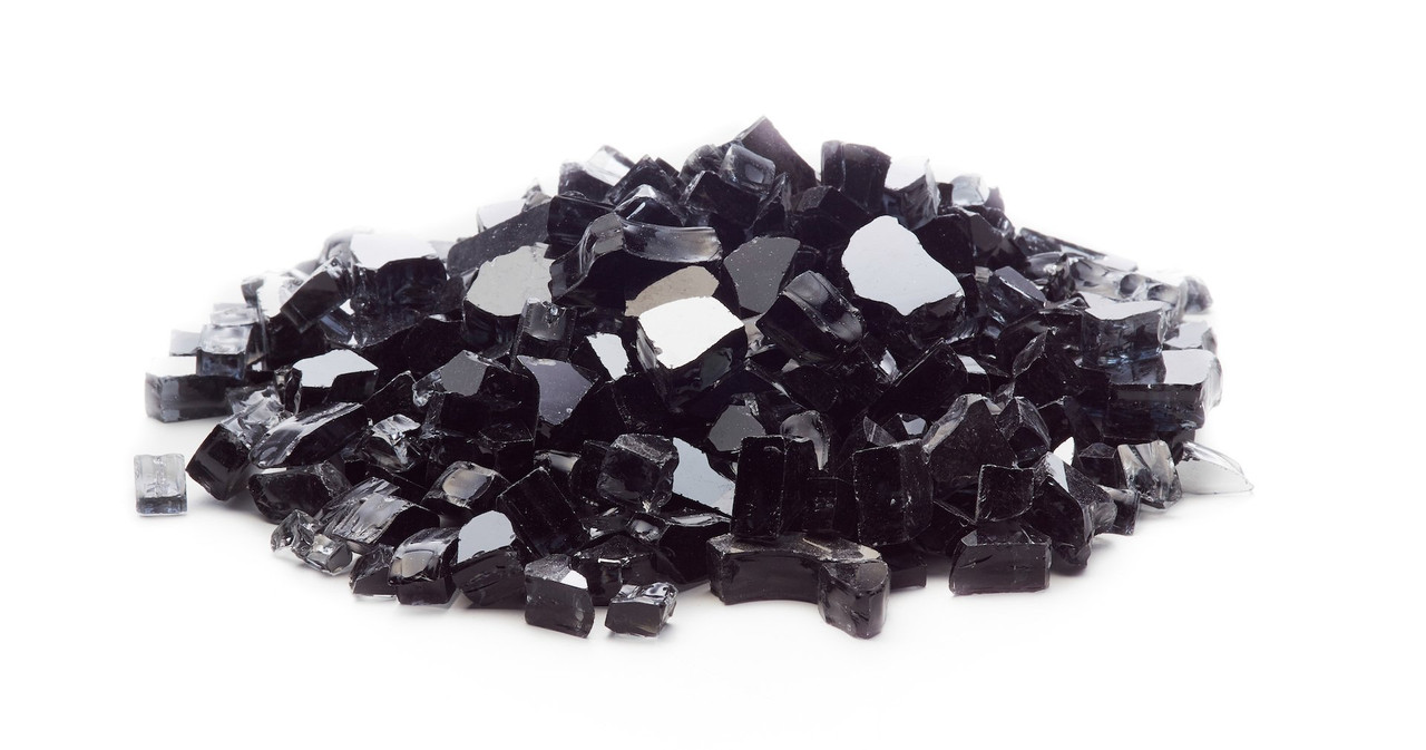 Black Reflective Fire Glass