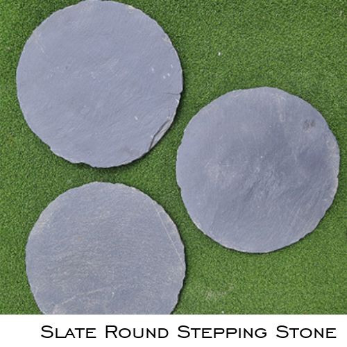 Slate Round Stepping Stone 500mm Black - Four Seasons Nursery