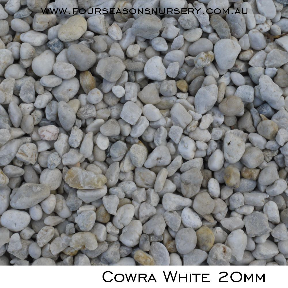 Cowra White Pebble 20mm - Four Seasons Nursery