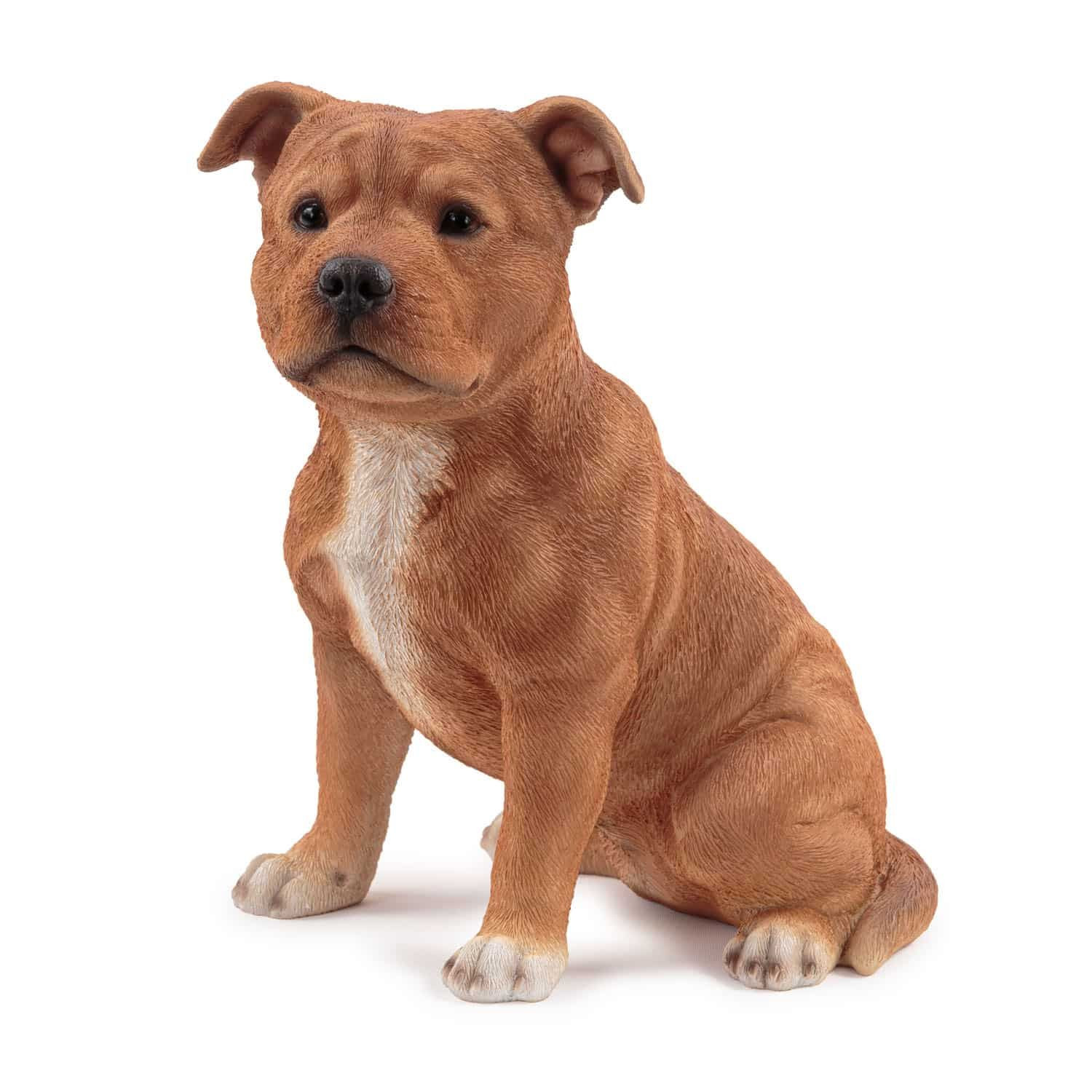 Staffy Sitting Statue Brown - Four Seasons Nursery