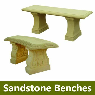 Sandstone Bench Seats | Elegant Garden Seating | Four Seasons Nursery