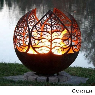 Leaf Fire Pit Dome Corten 100cm - Australian Firewood