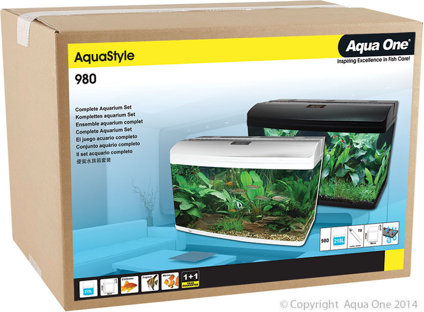 Aqua One Ar980 Aquastyle Tank (Gloss Black) 215l - Wonderworld Aquarium ...