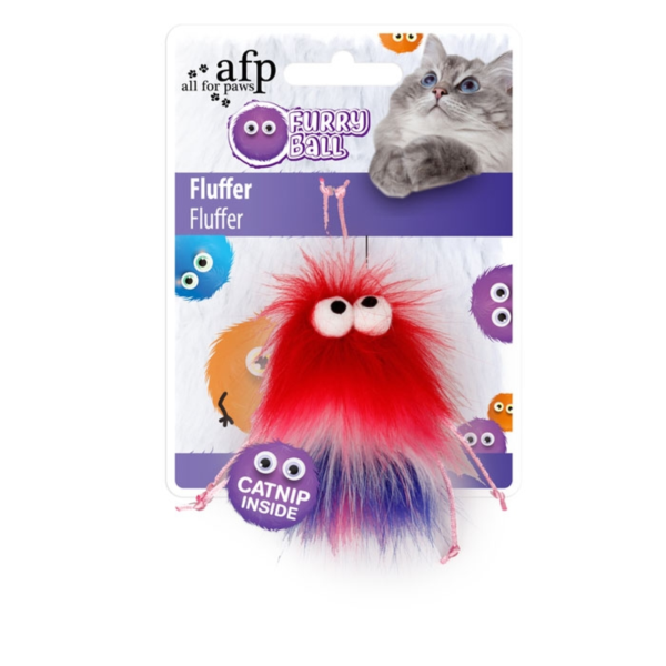 All For Paws Furry Ball Cat Fluffer - Red - Wonderworld Aquarium & Pet ...