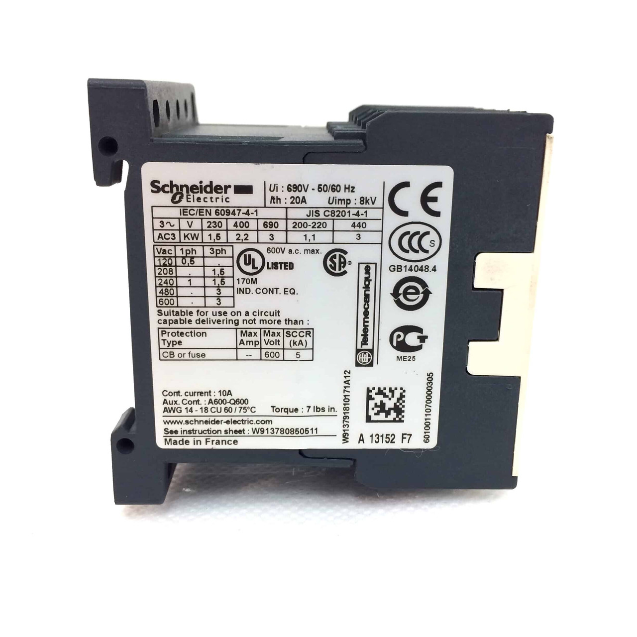 Contactor LC1K0601F7 Schneider 110VAC 2.2kW LC1K06-01F7 - Axxa - Motor ...