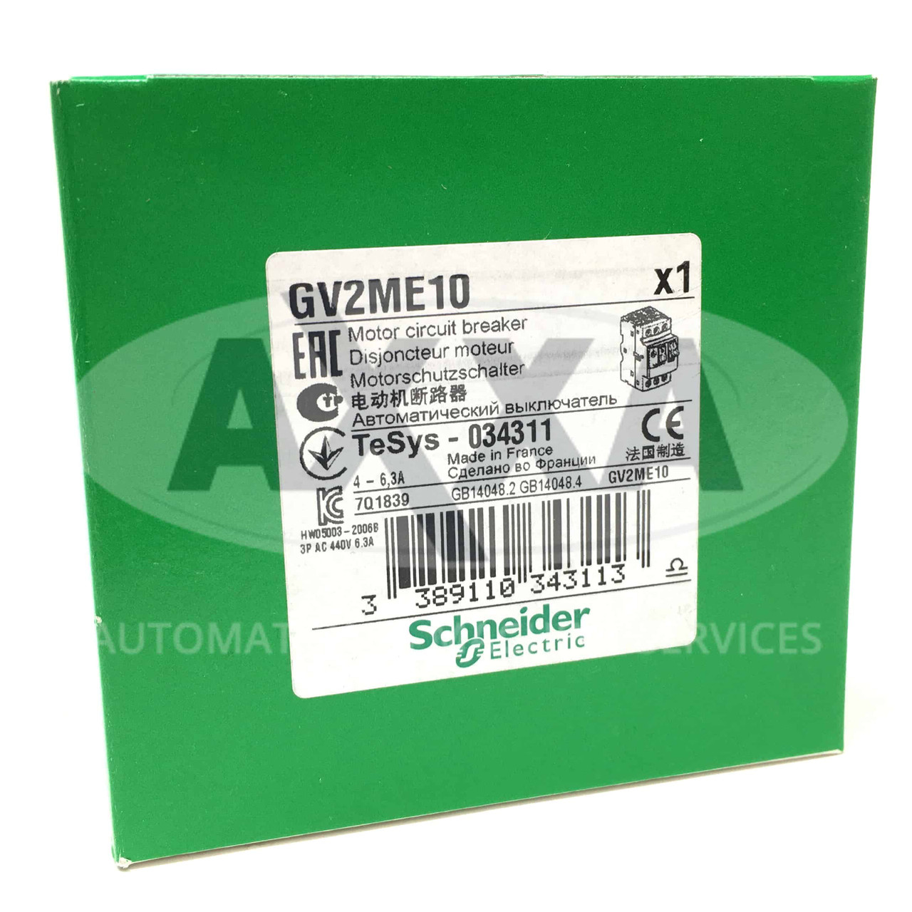 Motor circuit Breaker GV2ME10 034311 Schneider 4.0-6.3A GV2-ME10 - Axxa ...