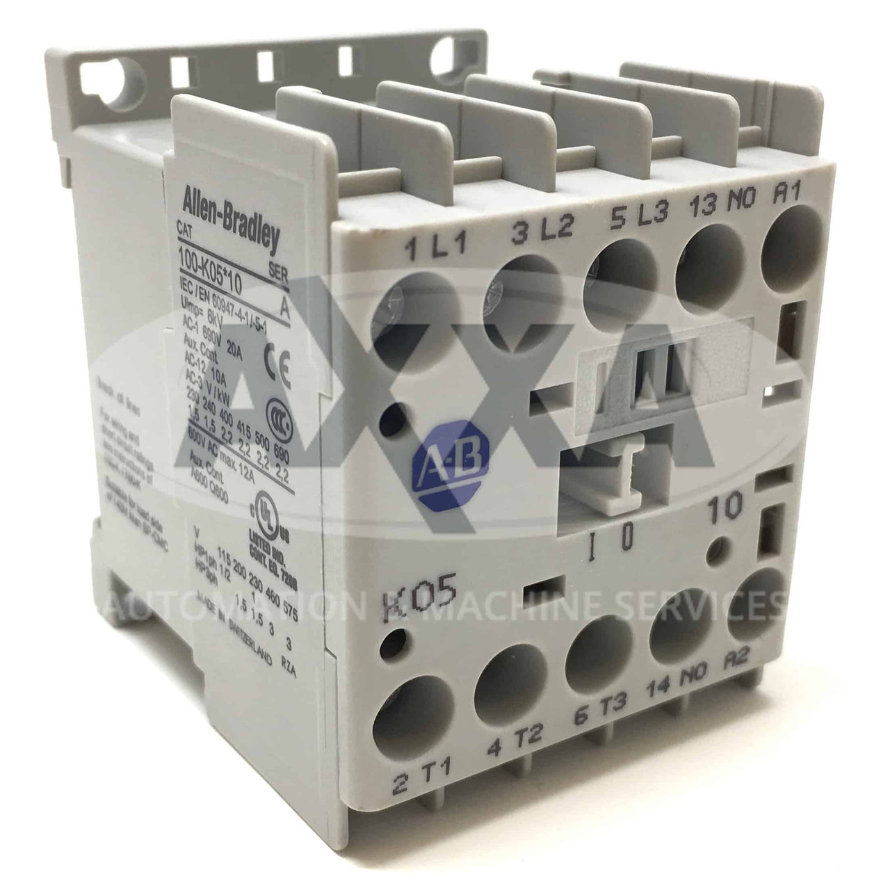 Contactor 100-K05ZQ10 Allen Bradley 12VDC 2.2kW 1NO 100-K05*10 - Axxa ...