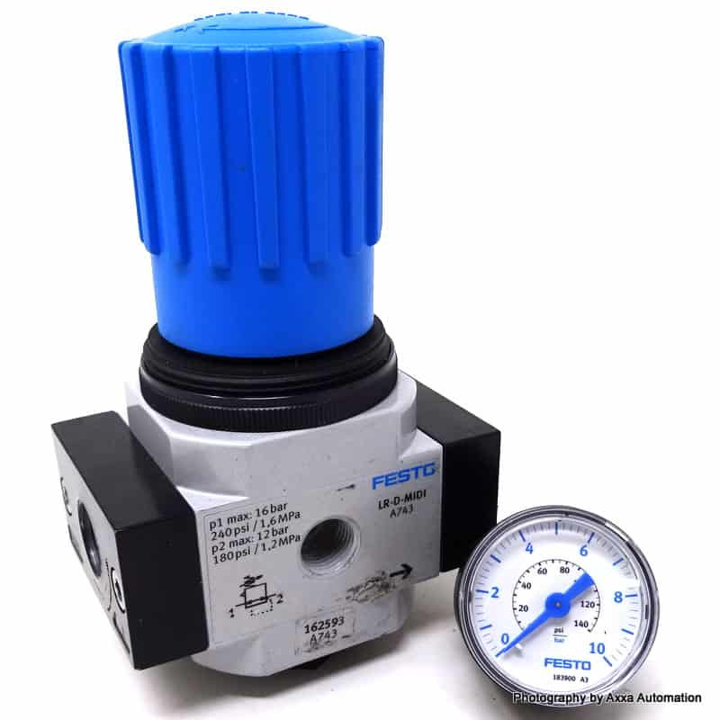 Pressure Regulator LR-D-MIDI Festo 0-10bar/psi 162593 183900 LRDMIDI ...
