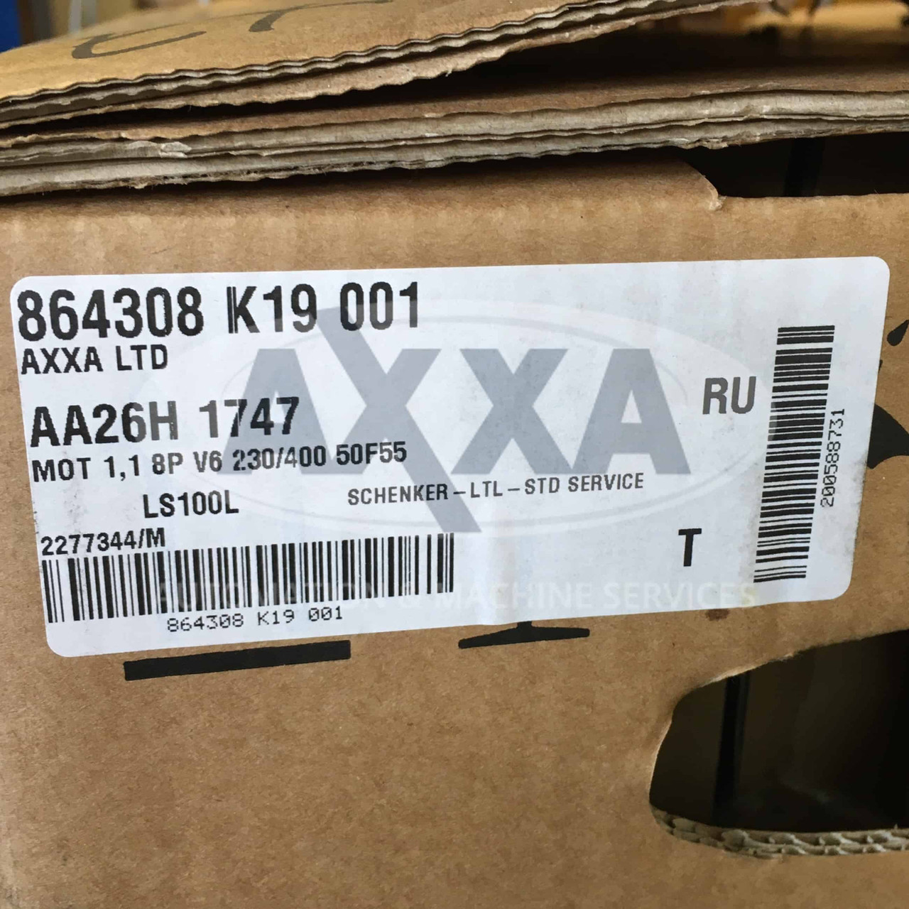 3Ph AC Motor LS100L Leroy-Somer, 1.1kW, 230/400VAC, 8-Pole 8P 670rpm ...