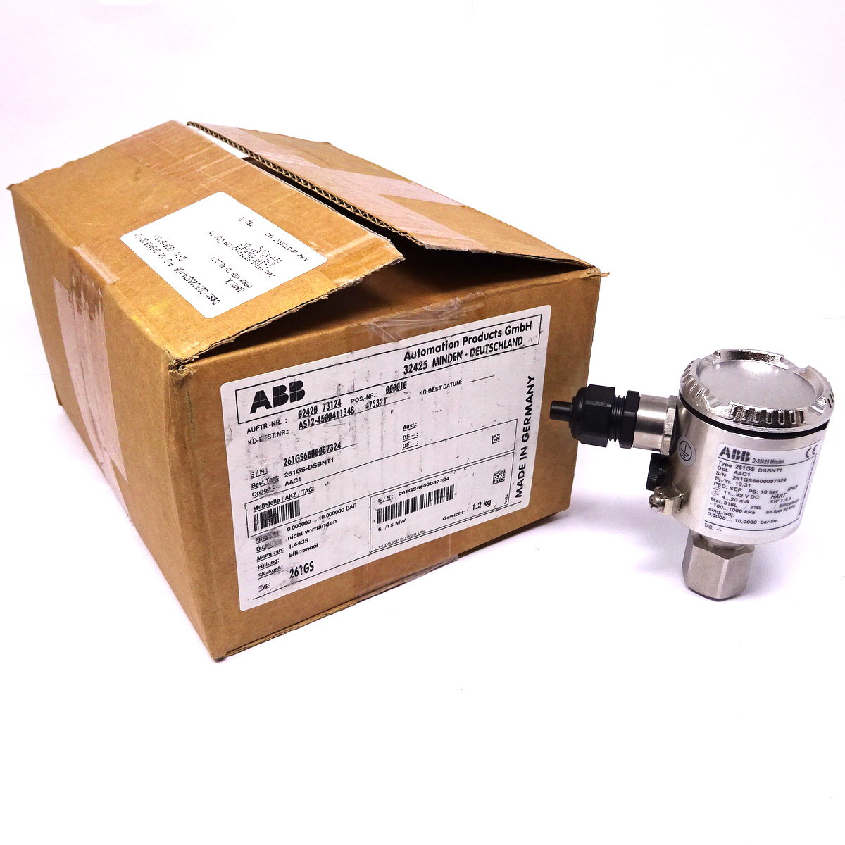 Pressure Transmitter 261GS-DSBNT1 ABB 11-42VDC 0-10,000bar 4-20mA HART ...
