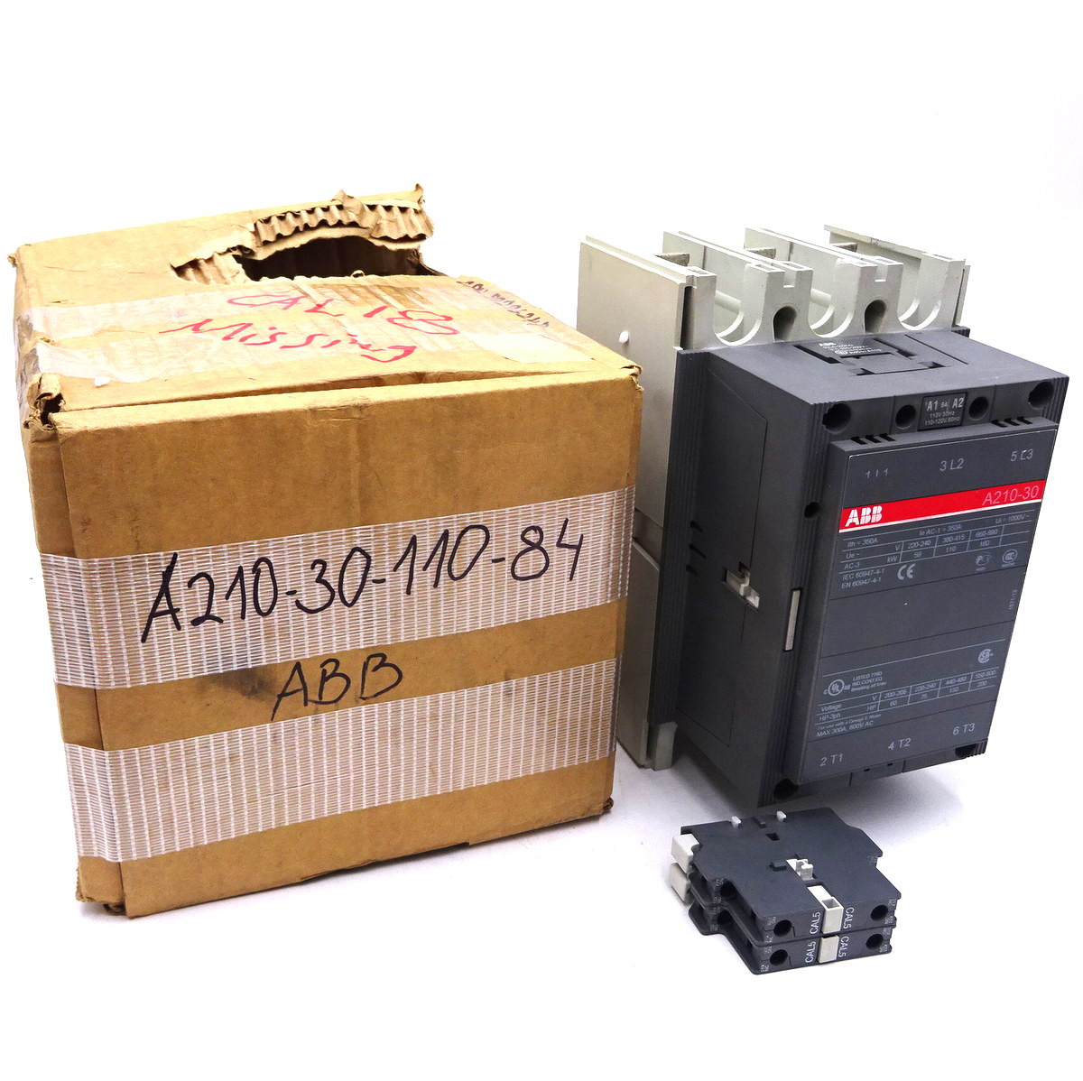 Contactor A210-30-110-84 ABB 110VAC 110kW - Axxa - Motor Control ...