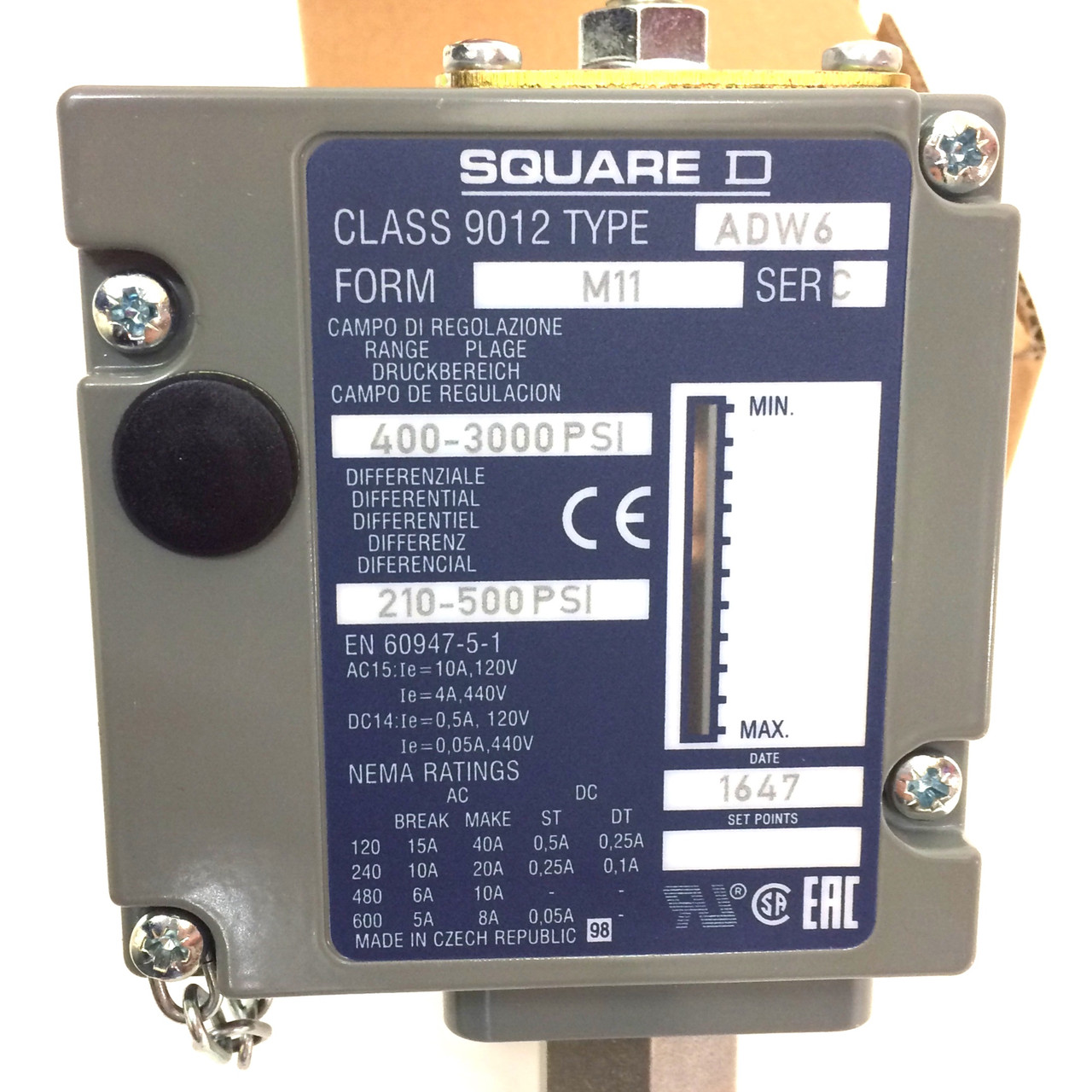 Pressure switch 9012-ADW-6-M11 Square D ADW6M119012 ADW6 - Axxa - Motor ...