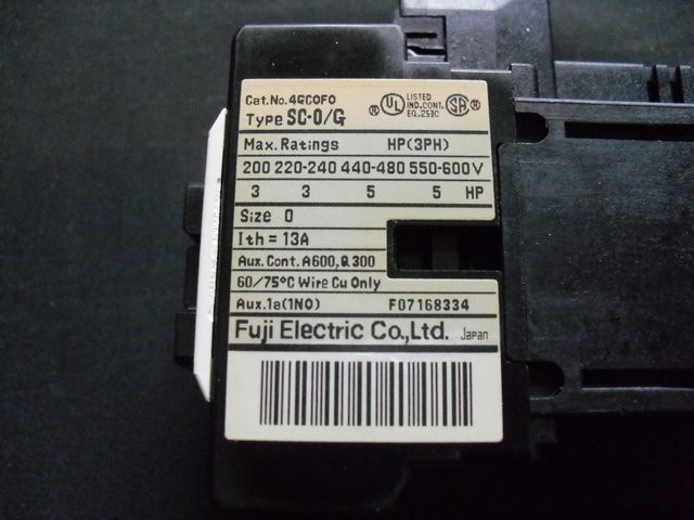 Magnetic Contactor SC-0/G-(13) Fuji 24VDC 4.0kW SC-0/G - Axxa - Motor ...