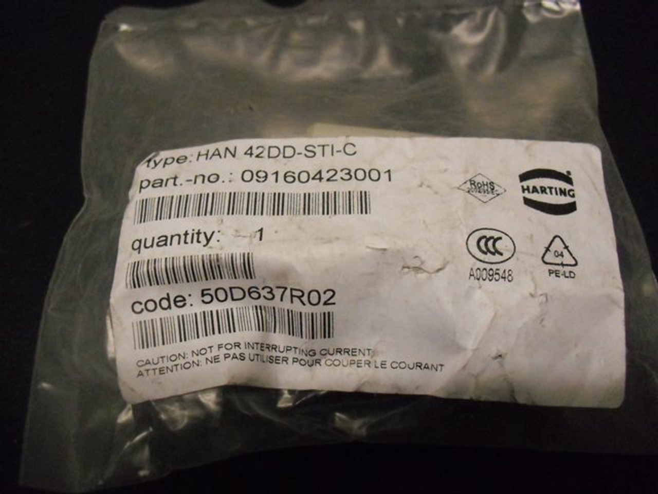 Plug Harting 09160423001 42 Pin Male Insert Han42dd Sti C 0916 042 3001