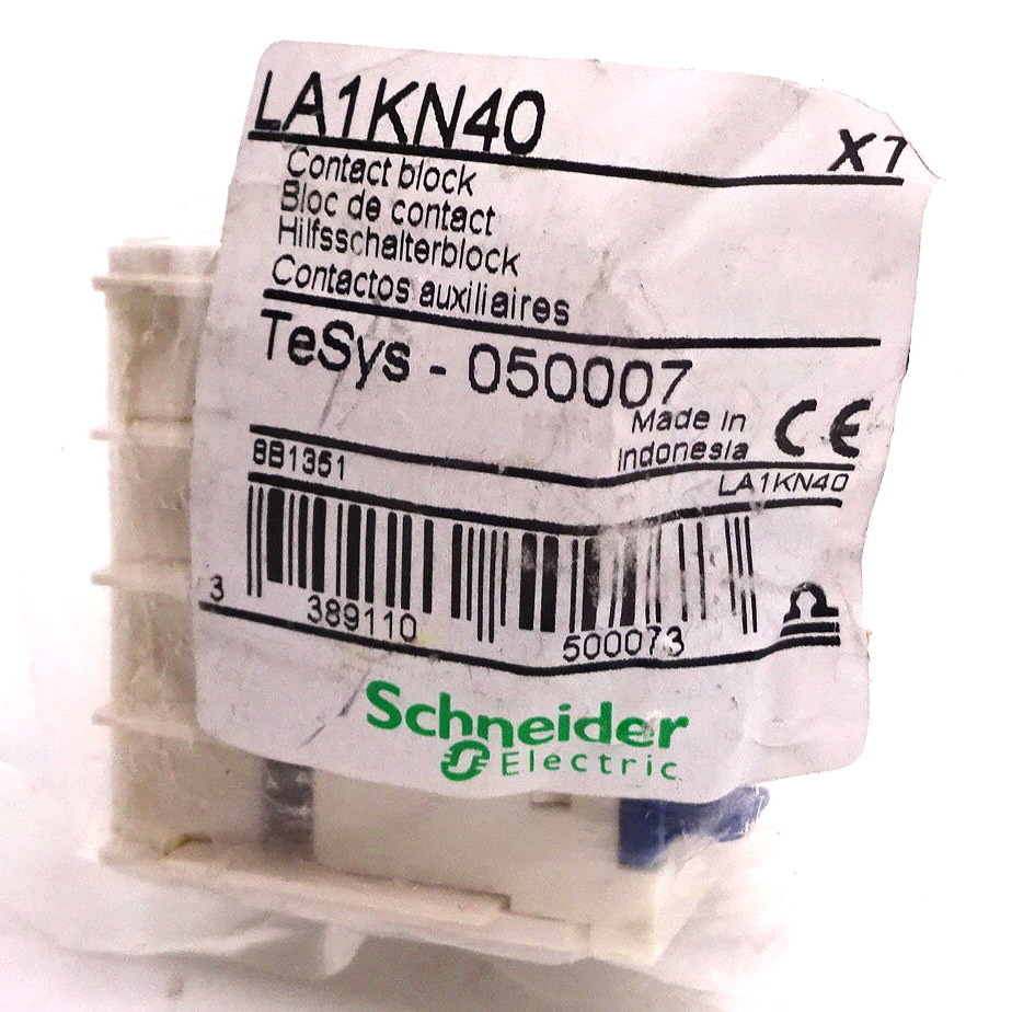 Auxiliary Contact Block LA1KN40 Schneider (4NO) Front - Axxa - Motor ...
