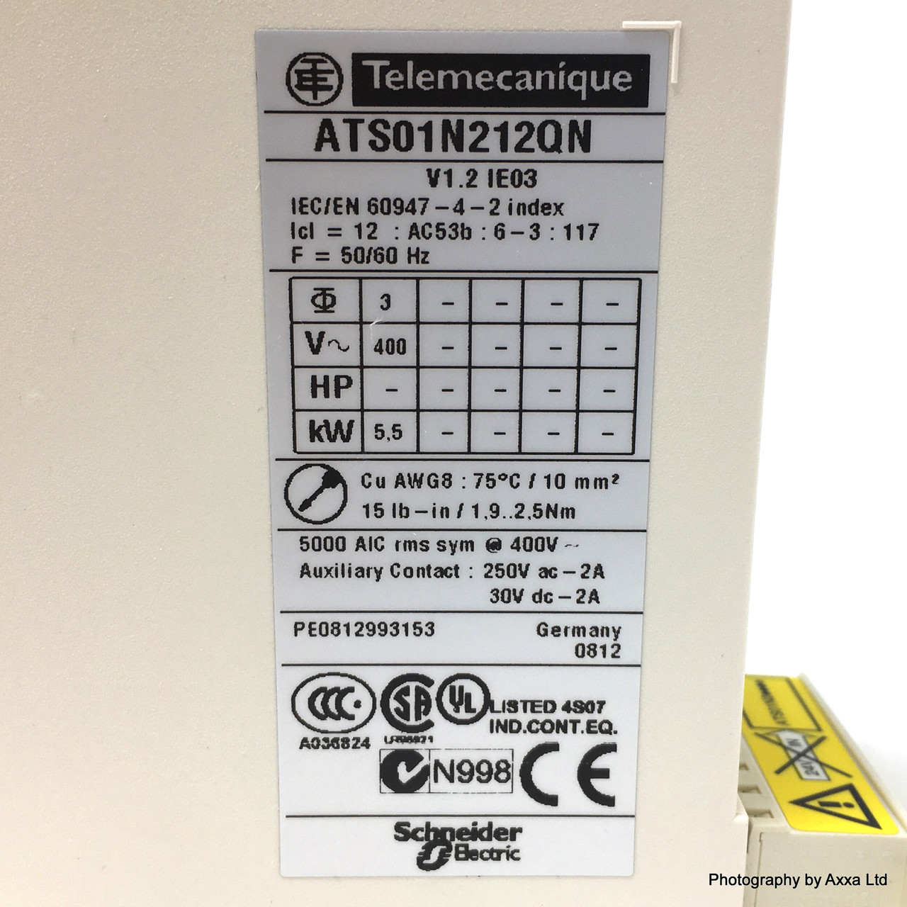Soft Starter ATS01N212QN Telemecanique 5.5kW 066726 - Axxa - Motor ...