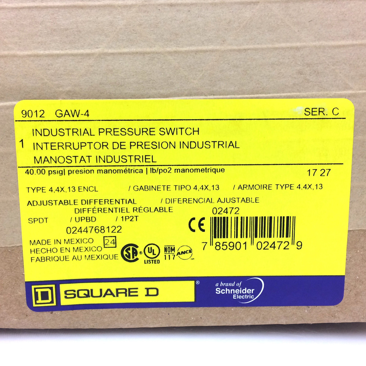 Pressure switch 9012-GAW-4 Square D 9012 GAW4 GAW49012 - Axxa - Motor ...
