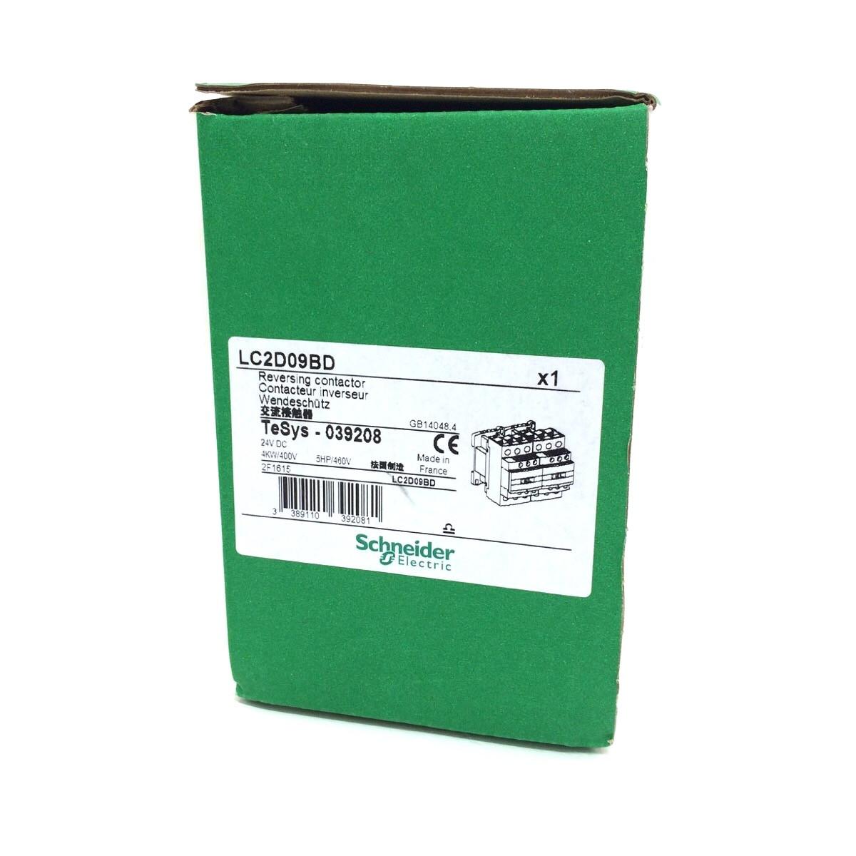 Reversing Contactor LC2D09BD Schneider 3P (3NO) 1NC + 1NO Aux 24VDC 9A ...