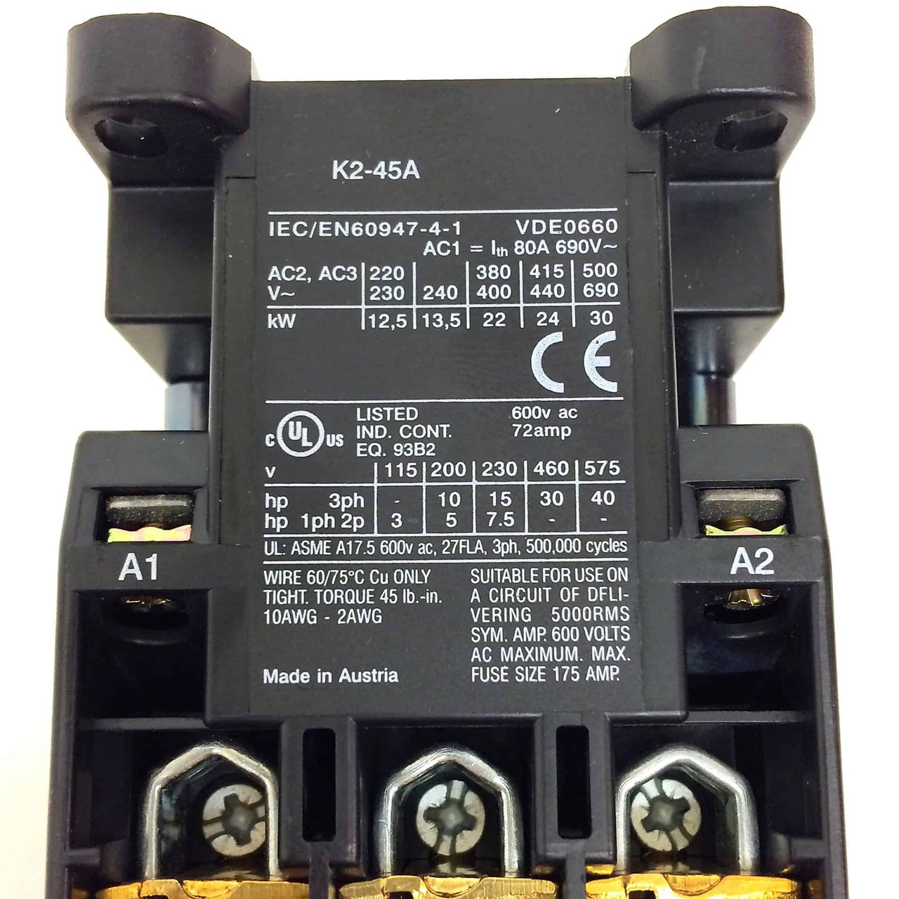 Contactor K2-45A00-230VAC IMO 22kW 220-240VAC K245A00230 *NEW* - Axxa - Motor Control & Automation
