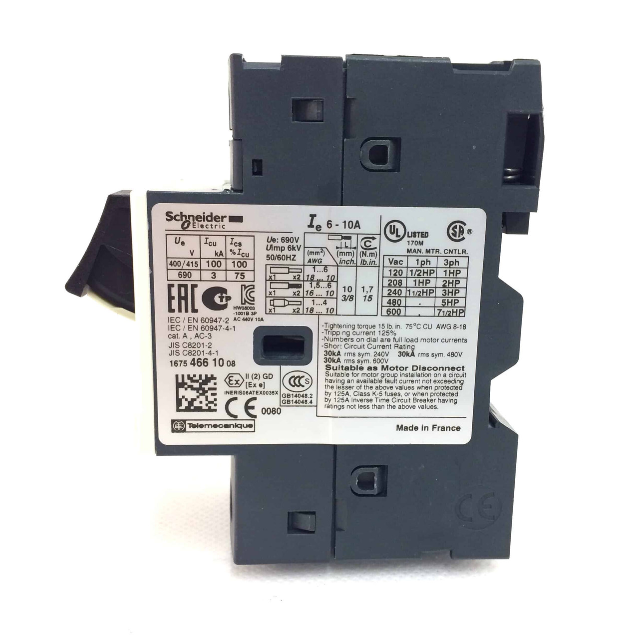 Motor Circuit Breaker GV2ME14 Schneider 6-10A 034313 GV2-ME14 - Axxa ...