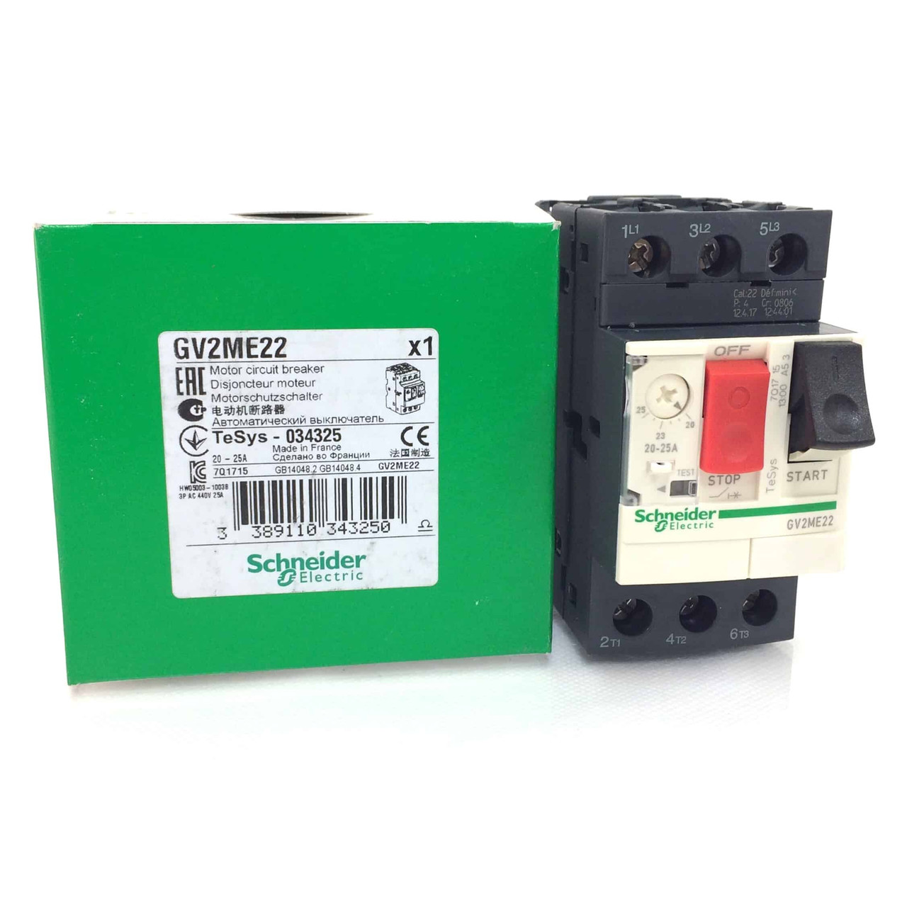 Motor Circuit Breaker GV2ME22 Schneider 20-25A 034325 GV2-ME22 - Axxa ...