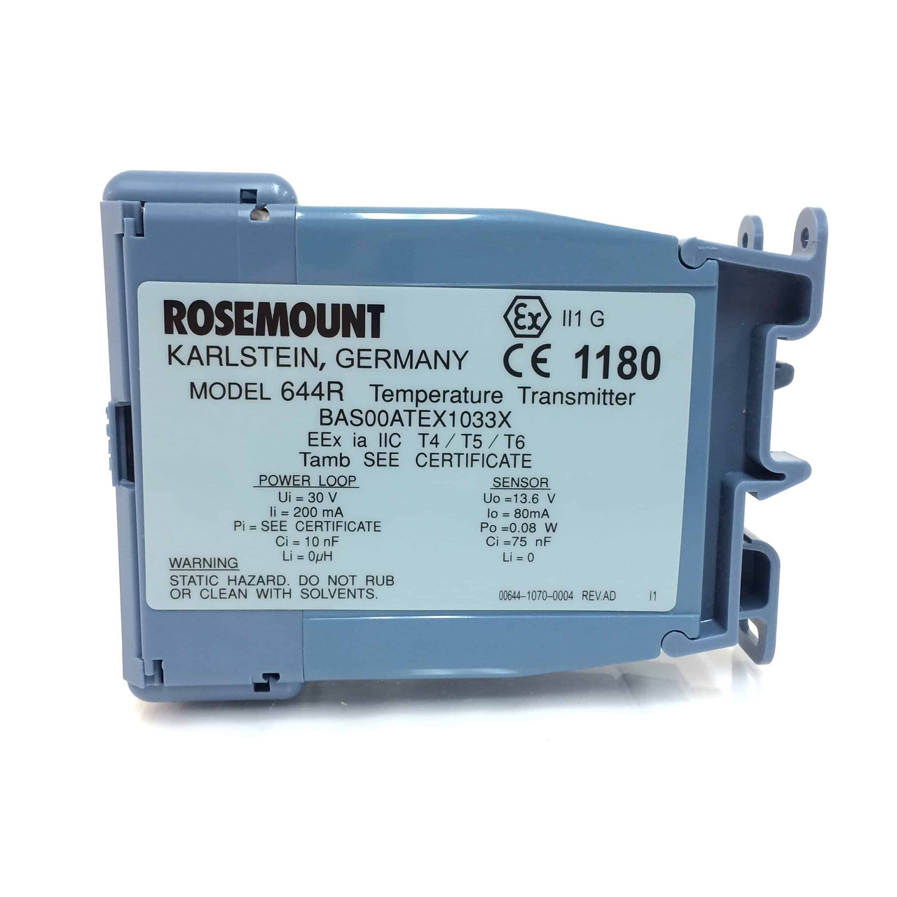 Temperature Transmitter 644RAI1Q4 Rosemount 644R-A-I1-Q4 - Axxa - Motor ...