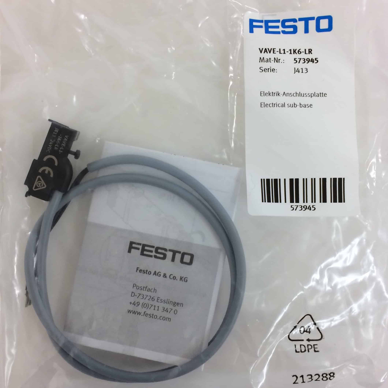 Electrical Sub-Base 573945 Festo VAVE-L1-1K6-LR - Axxa - Motor Control ...