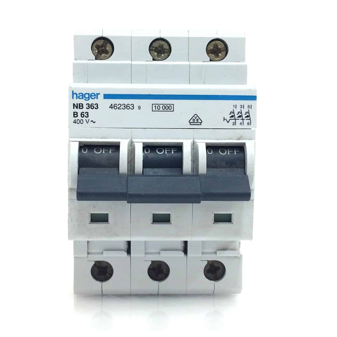 Circuit Breaker NB363B63 Hager 3P 63A B Type NB-363-B63 *New* - Axxa ...