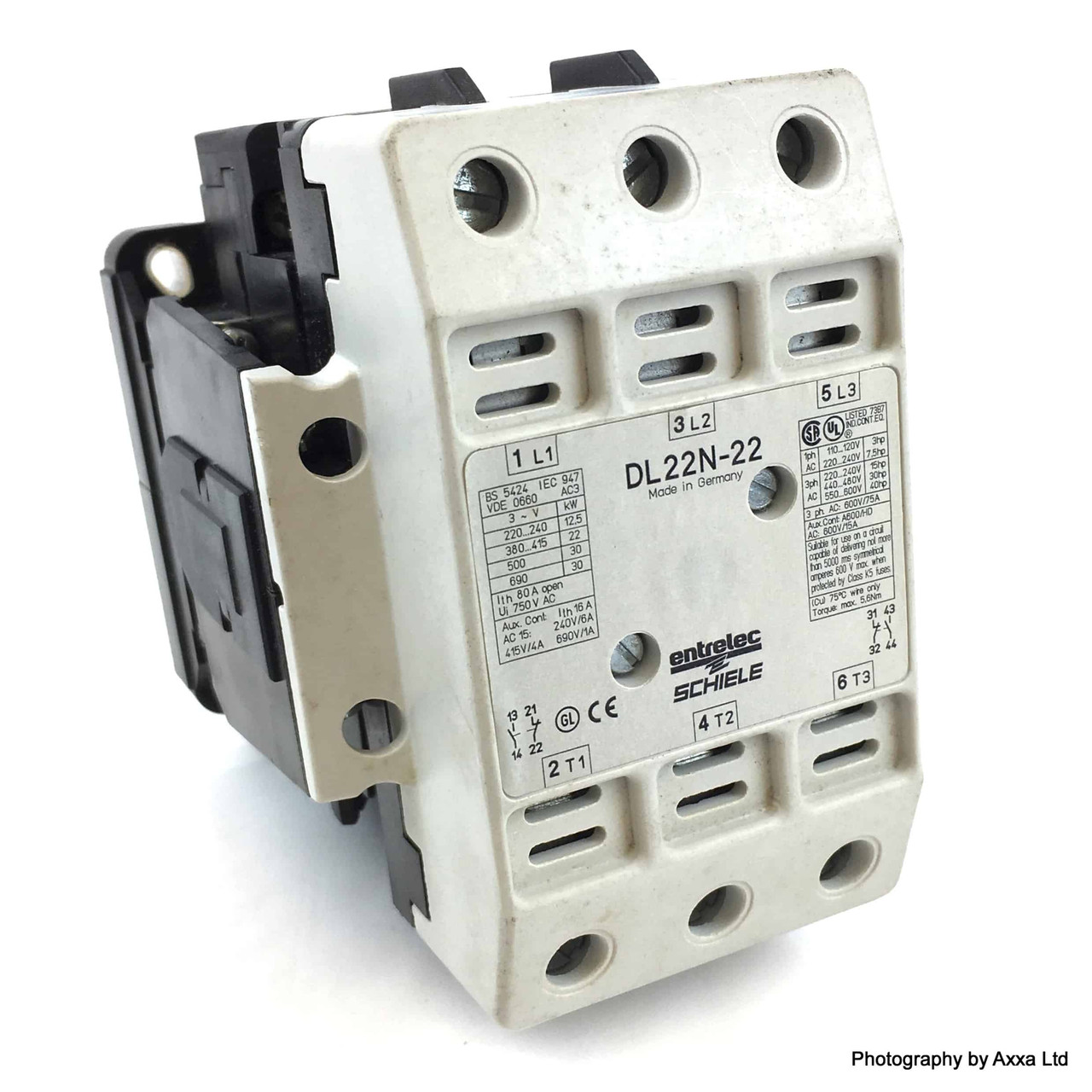 Contactor DL22N-22-110VAC SCHIELE 110VAC 22kW 1.212.300.25 121230025 ...