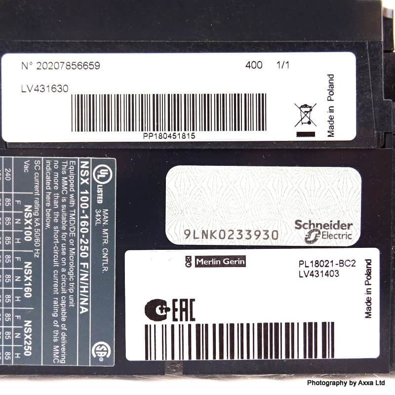 3P Circuit Breaker LV431630 Schneider LV431403 - Axxa - Motor Control ...