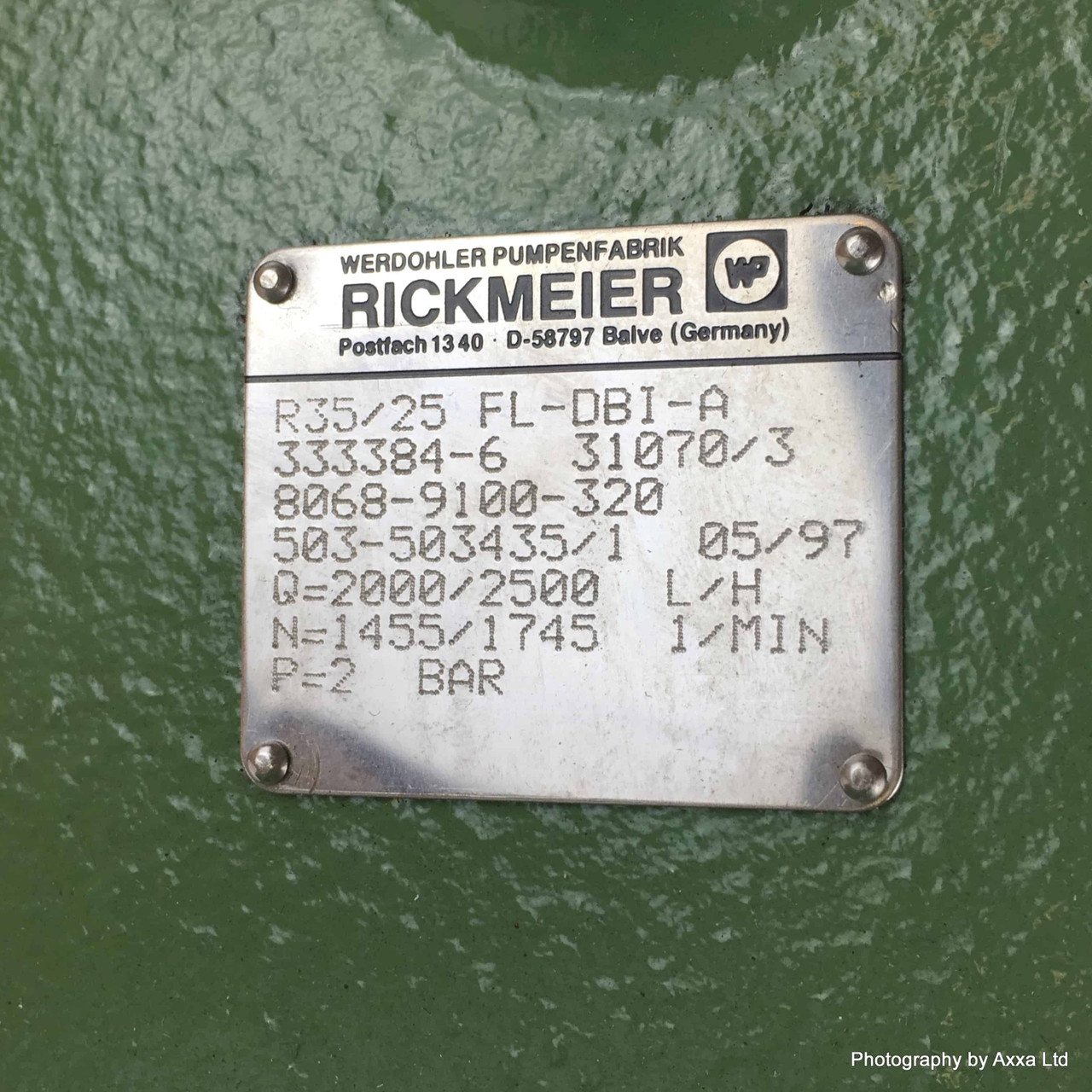 Gear Pump R35/25-FL-DBI-A Rickmeier 333384-6 31070/3 *New* - Axxa ...