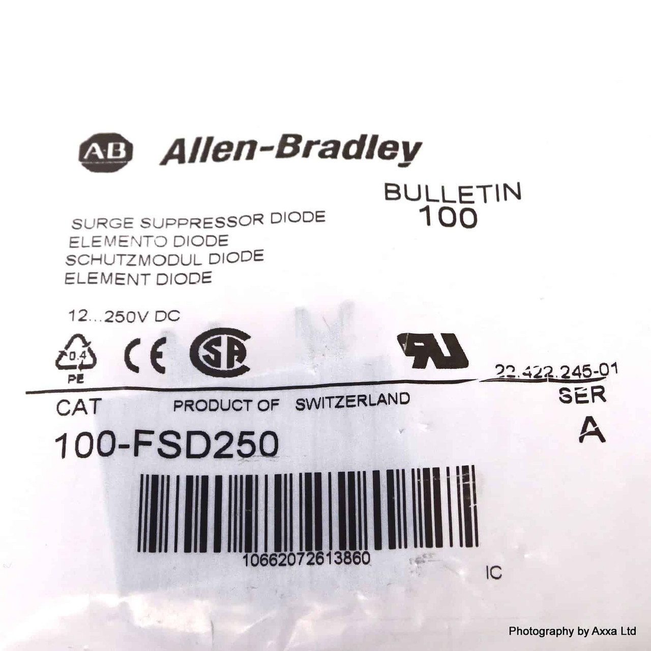 Surge Suppressor Diode 100-FSD250 Allen Bradley 12-250VDC 100-FSD250 ...