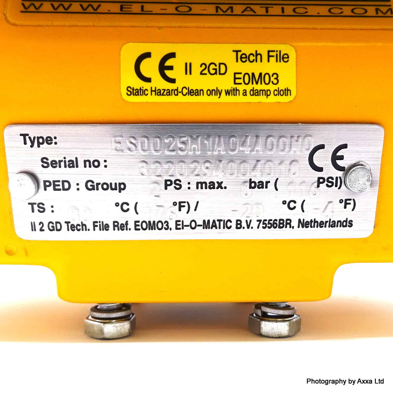 Actuator Valve ES0025M1A04A00N0 El-o-matic 8 Bar 116 PSI ES0025M ...