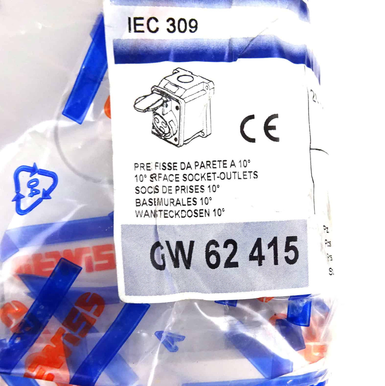 Angled Socket Outlet GW62415 Gewiss 200-250VAC GW-62-415 - Axxa - Motor ...