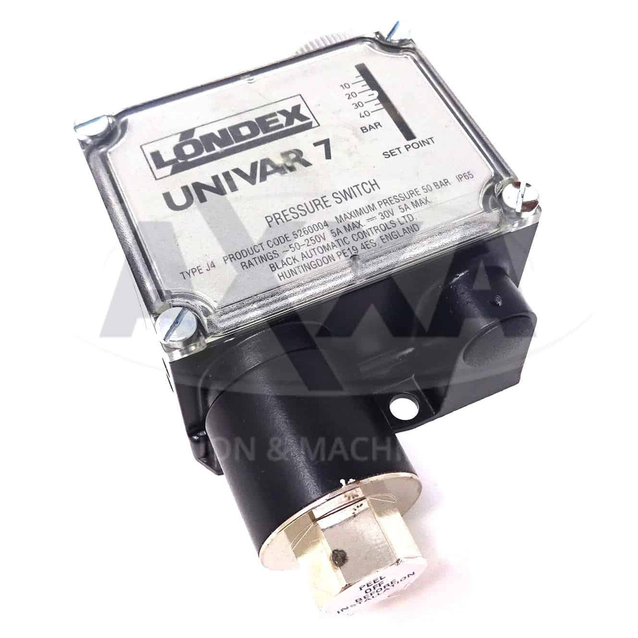 Pressure Switch 5260004 Londex Univar7 Black Teknigas 10-40BAR J4 ...