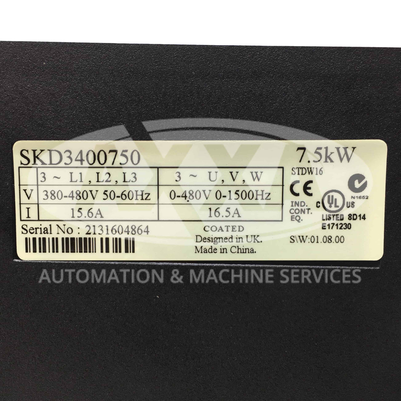 Commander SK Drive SKD3400750 Emerson Control Techniques 7.5kW 16.5A ...