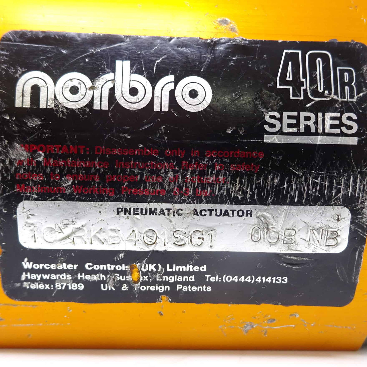 Pneumatic Actuator 10-RKB401SG1 Norbro 40R 10RKB401SG1 *Used* - Axxa ...