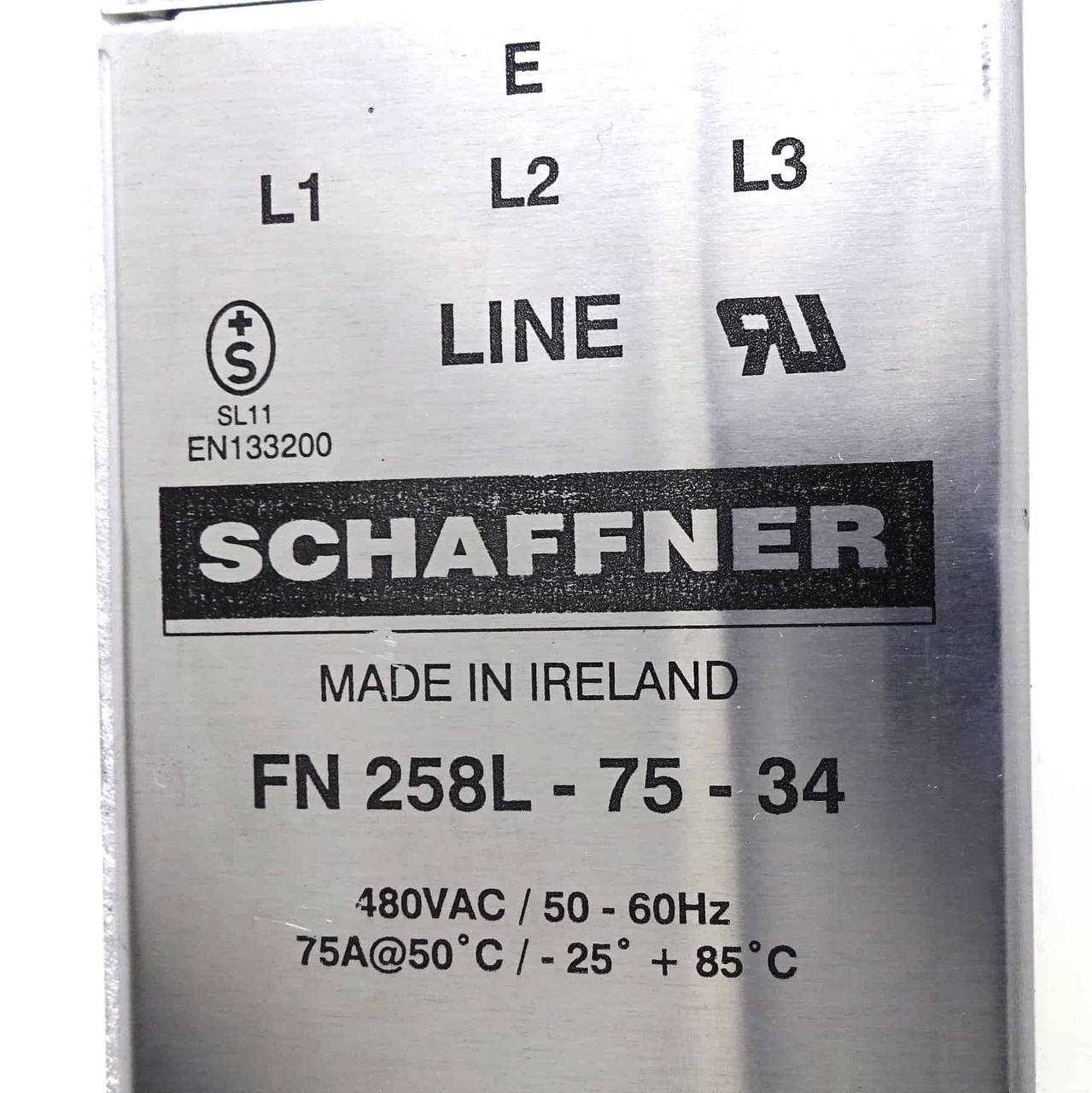 RFI Line Filter FN258L-75-34 Schaffner 75AMP 480VAC 50/60Hz FN258L7534 ...