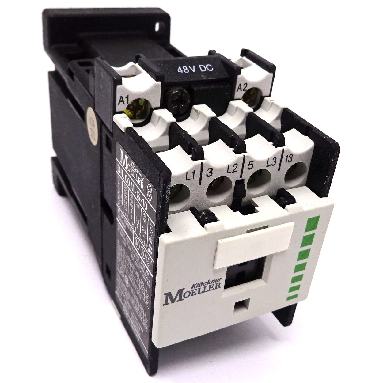 Contactor DIL00M-G-10-48VDC Moeller 4kW 48VDC 1NC - Axxa - Motor ...